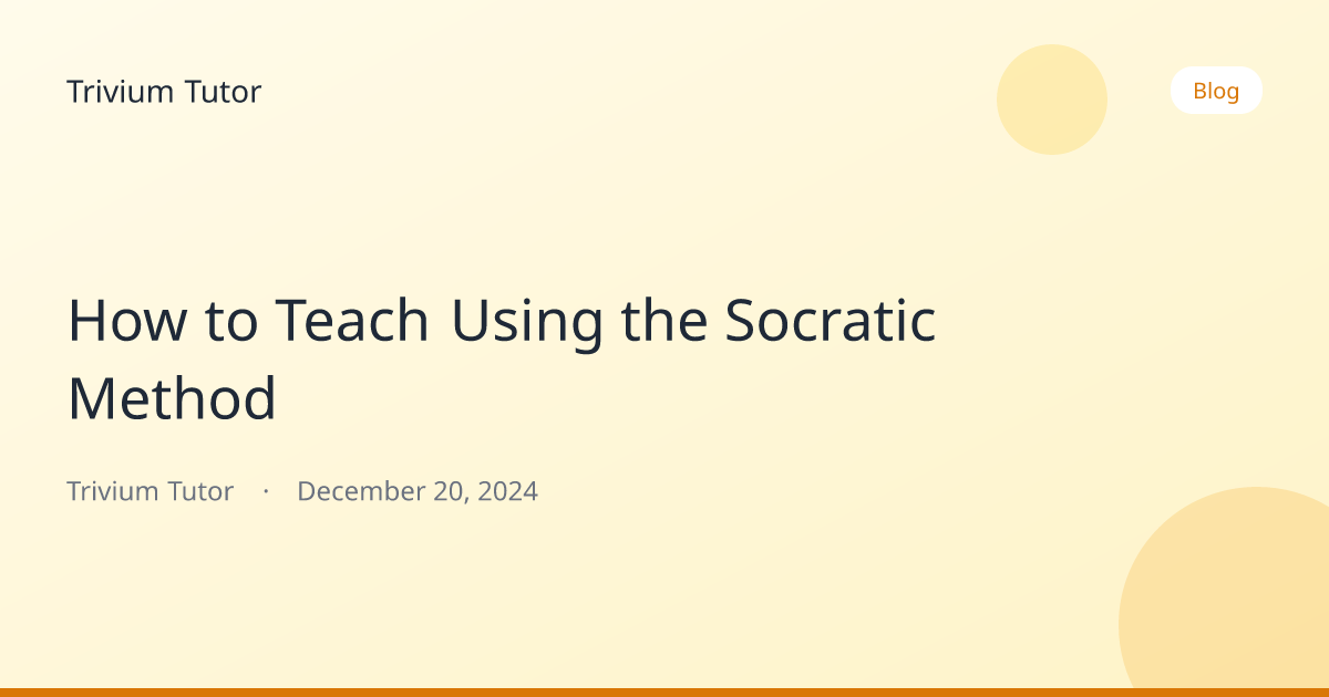 How to Teach the Socratic Method to Children | Trivium Tutor Blog ...